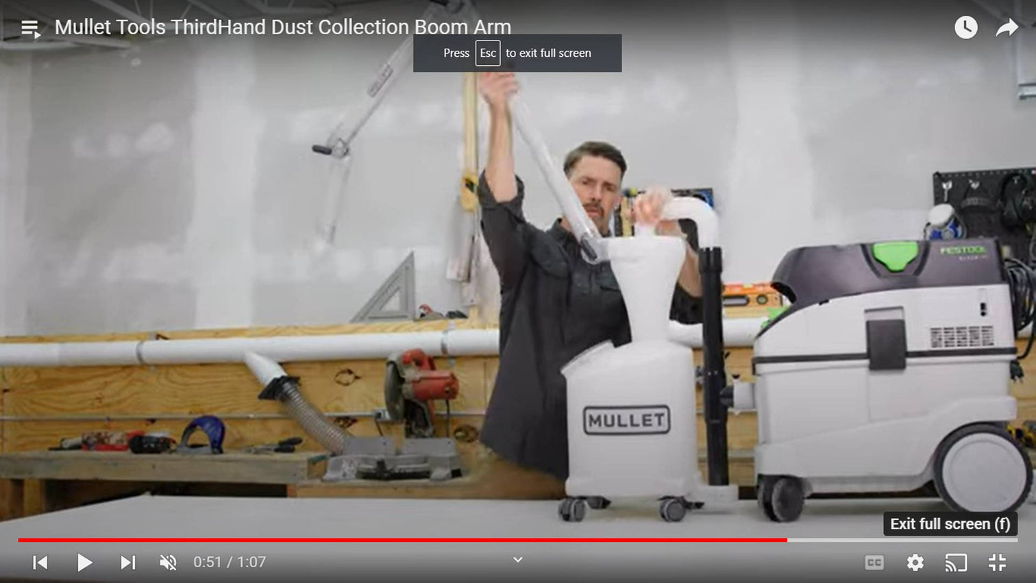 ThirdHand Dust Collection Boom Arm – Mullet Tools